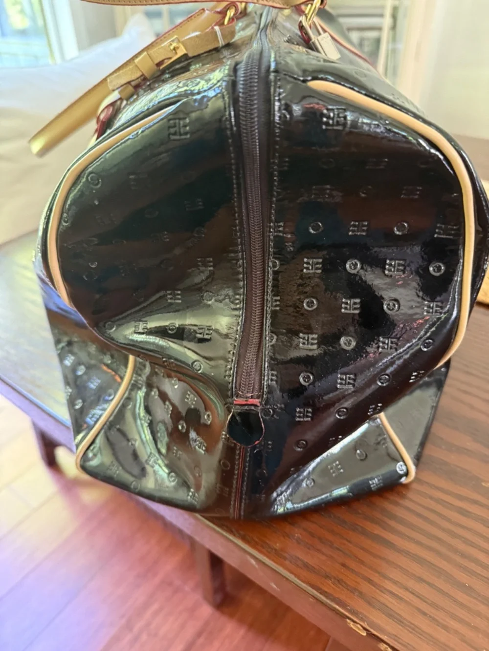 Arcadia | Bags | Arcadia Large Patent Leather Duffel | Poshmark